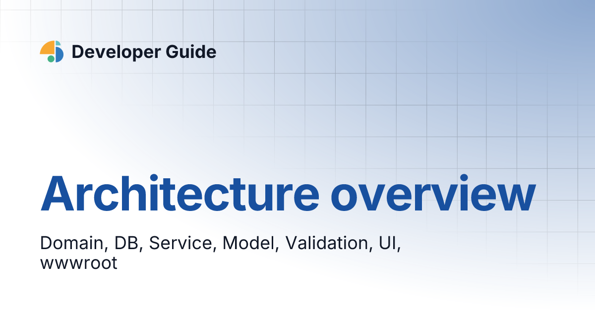 Architecture overview | Developer Guide